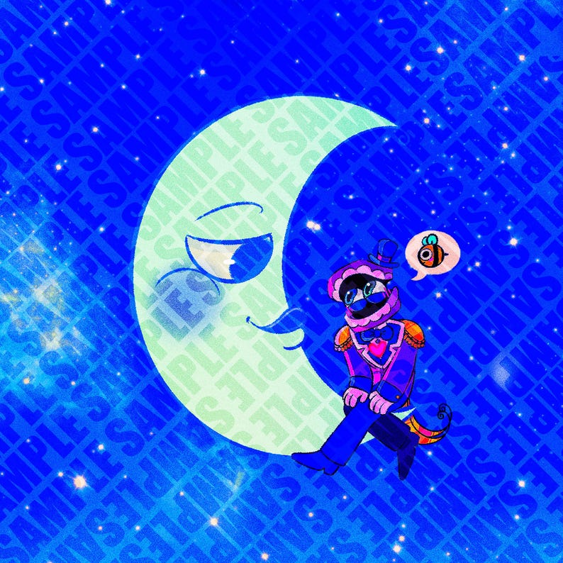 The Amazing Digital Circus Caine X Moon Acrylic Charm 3” | Double-sided ...