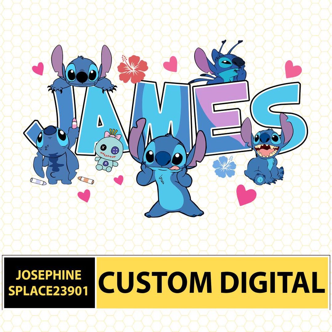 Custom Name Stitch Matching Png, Personalized Lilo and Stitch Png File ...