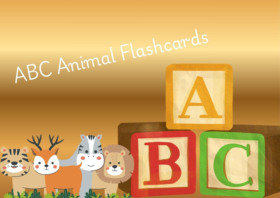 ABC Animal Flashcards: Early Learning (PDF Download) - Etsy