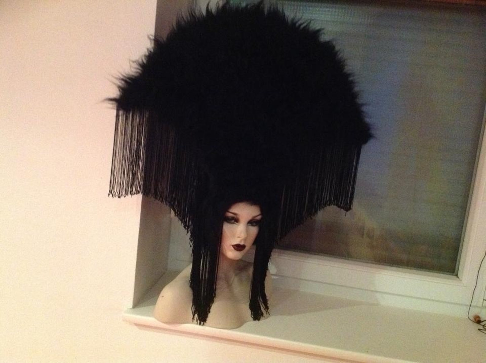 MADE TO ORDER Fringe Geisha Furry Black Goth Vampire Lady Gaga - Etsy
