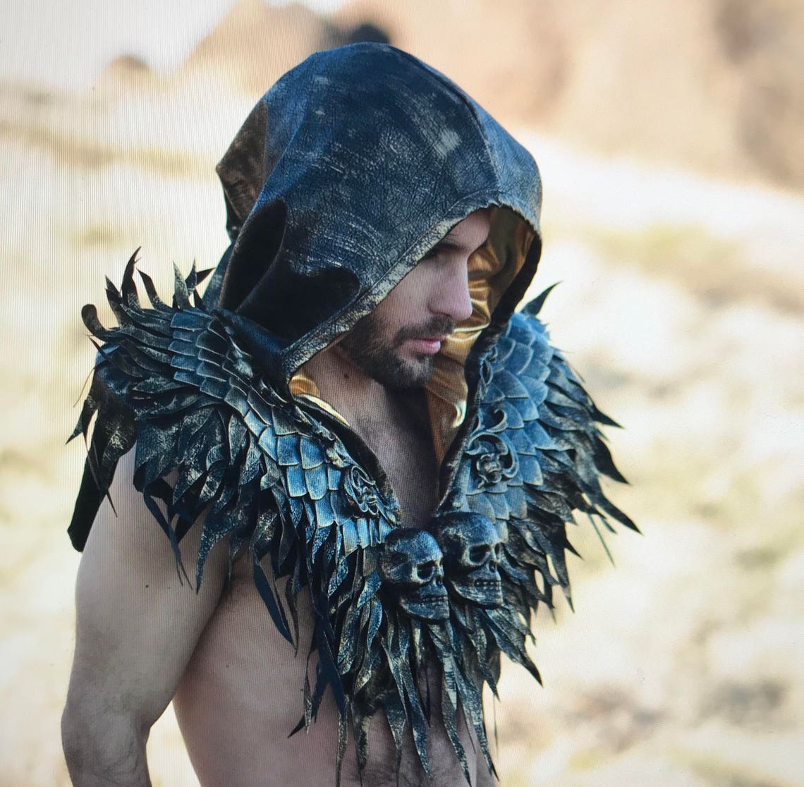 Apocalyptic Skull Filigree Scale Hooded Shoulder Armor - Etsy