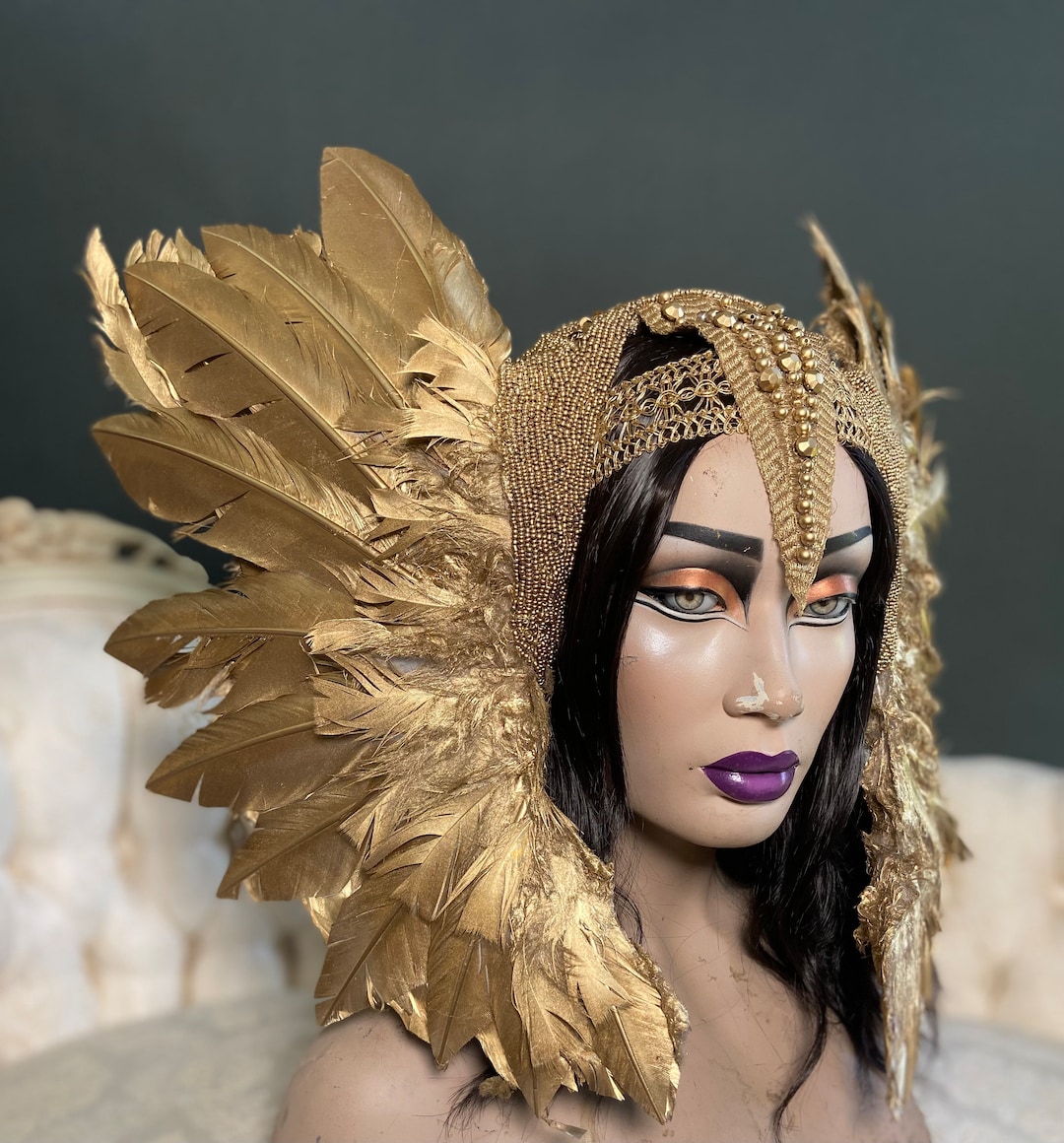 READY TO SHIP Gold Valkyrie Headdress - Etsy