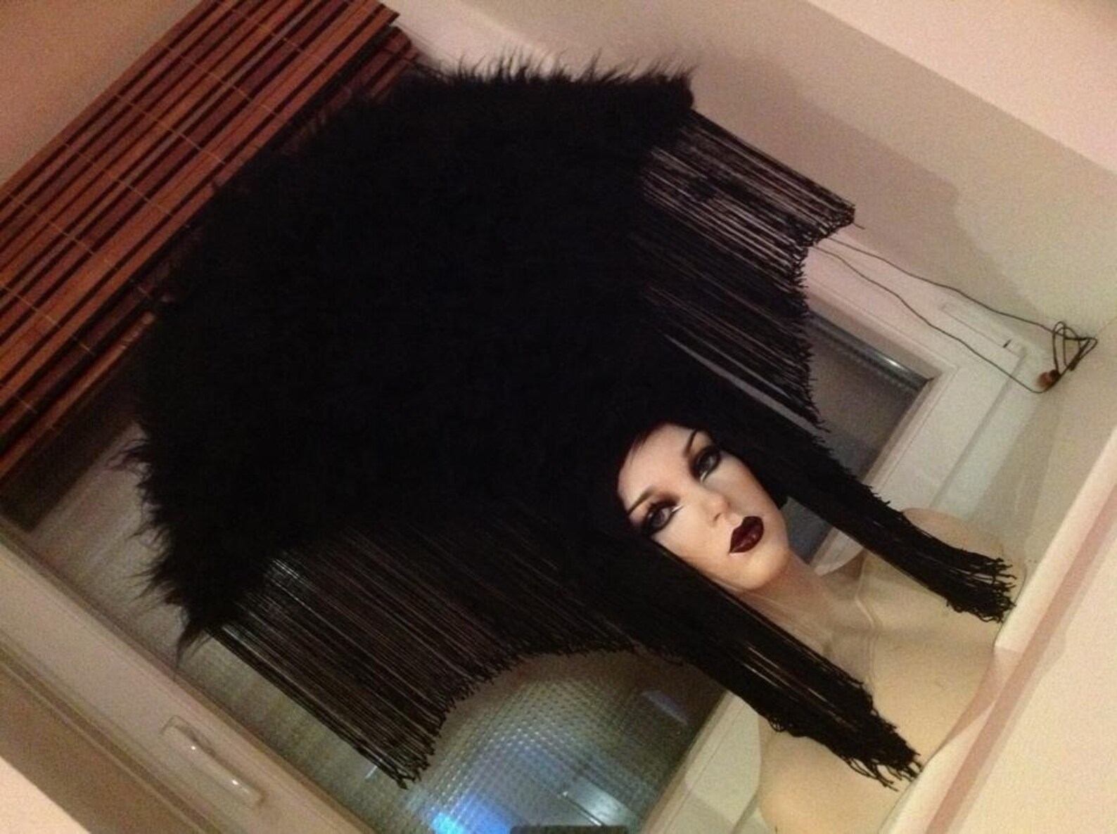 MADE TO ORDER Fringe Geisha Furry Black Goth Vampire Lady Gaga - Etsy