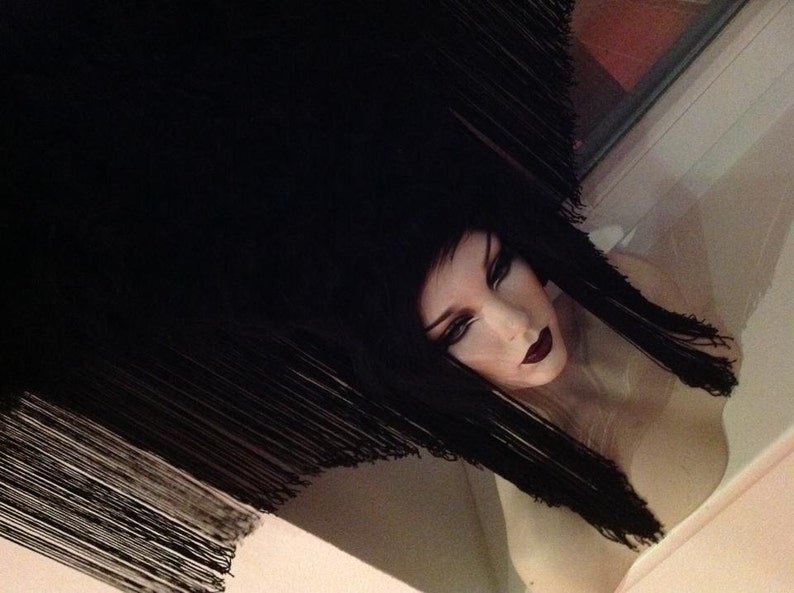 MADE TO ORDER Fringe Geisha Furry Black Goth Vampire Lady Gaga - Etsy