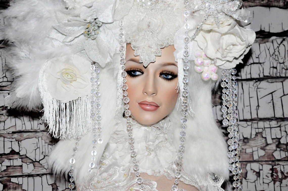 MADE TO ORDER Goddess of Snow Headdress Princess Queen White | Etsy