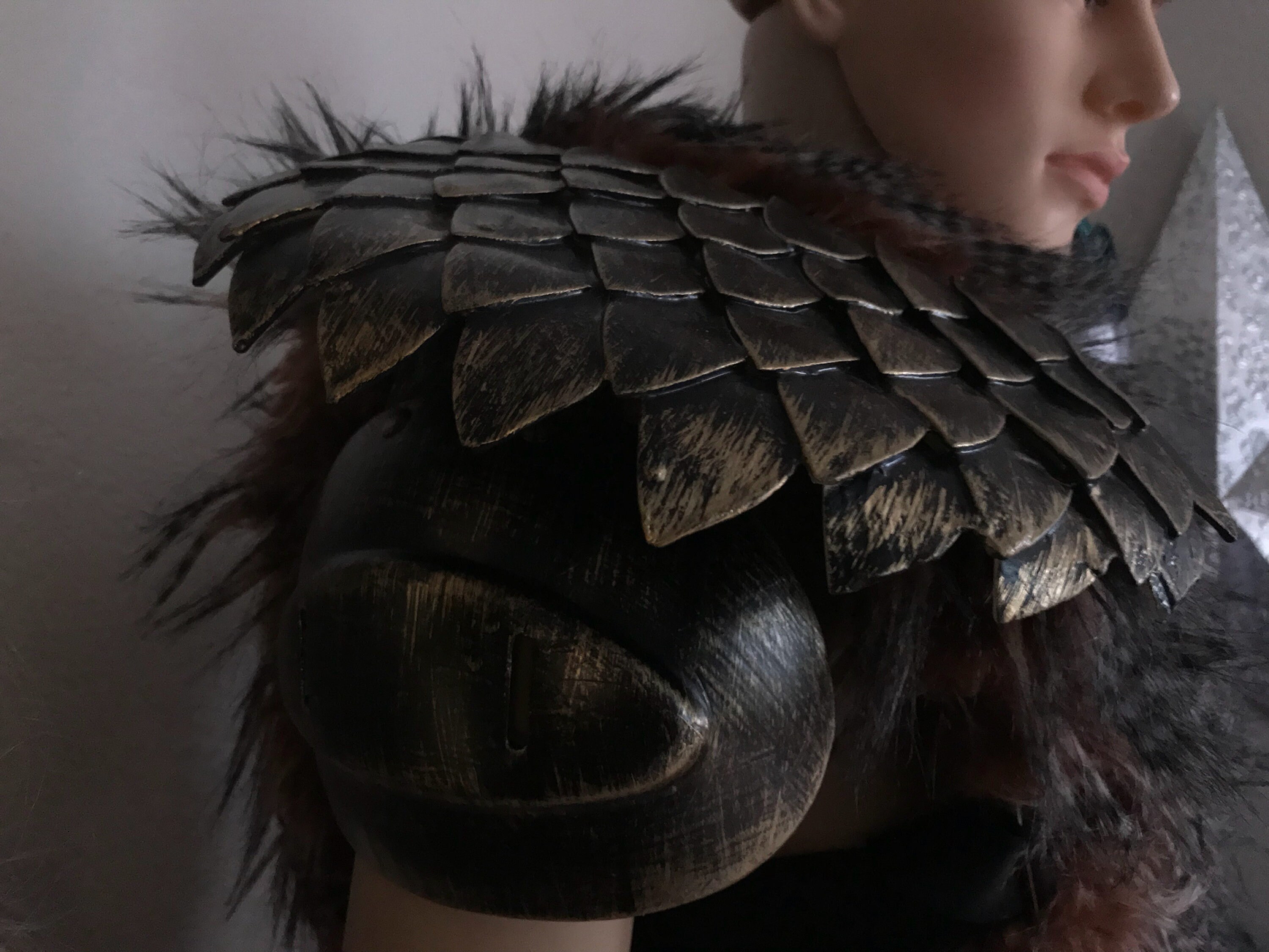 MADE TO ORDER Apocolyptic Faux Fur Scale Shoulder Armor - Etsy