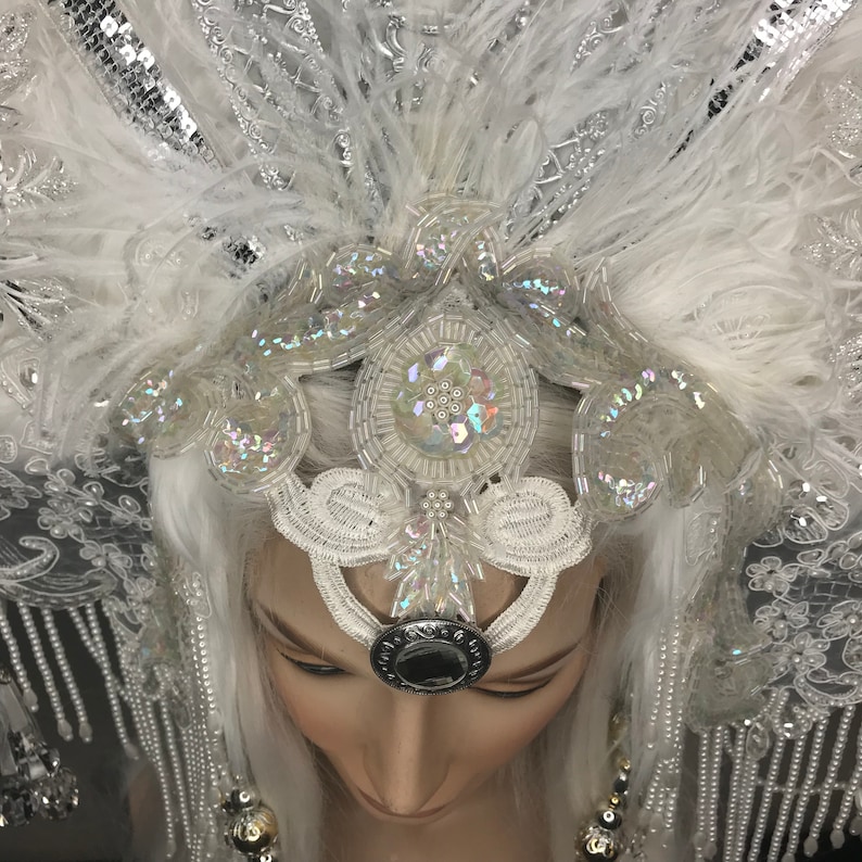 MADE TO ORDER Goddess of Snow Headdress Princess Queen White - Etsy