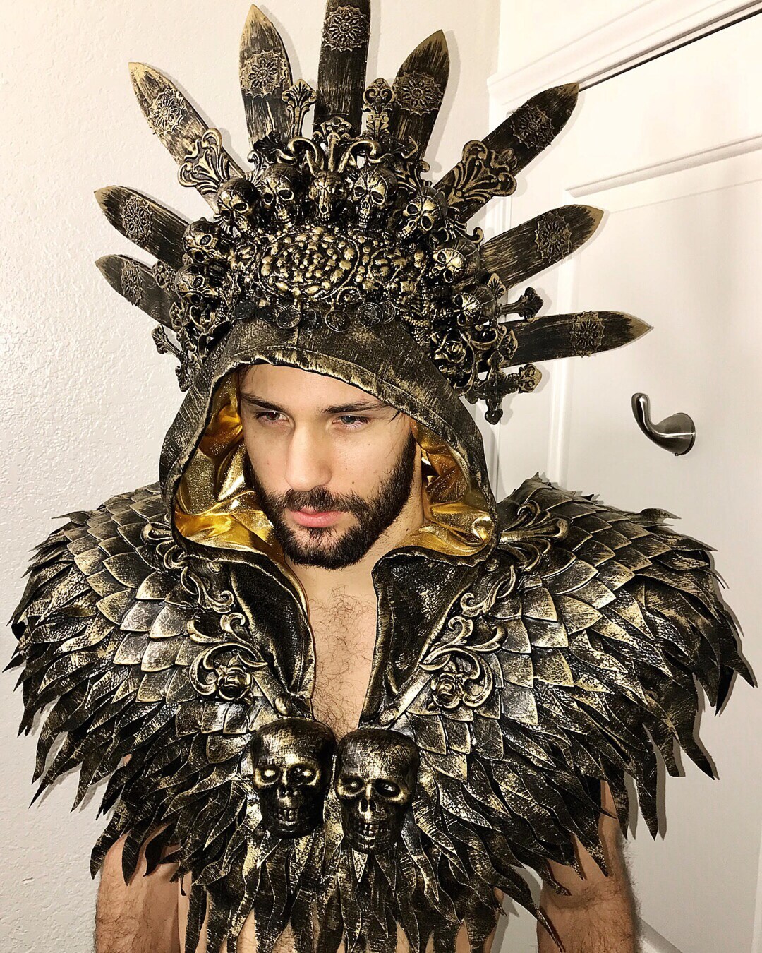 Apocolyptic Skull Filigree Cross Crown Armor Headpiece - Etsy