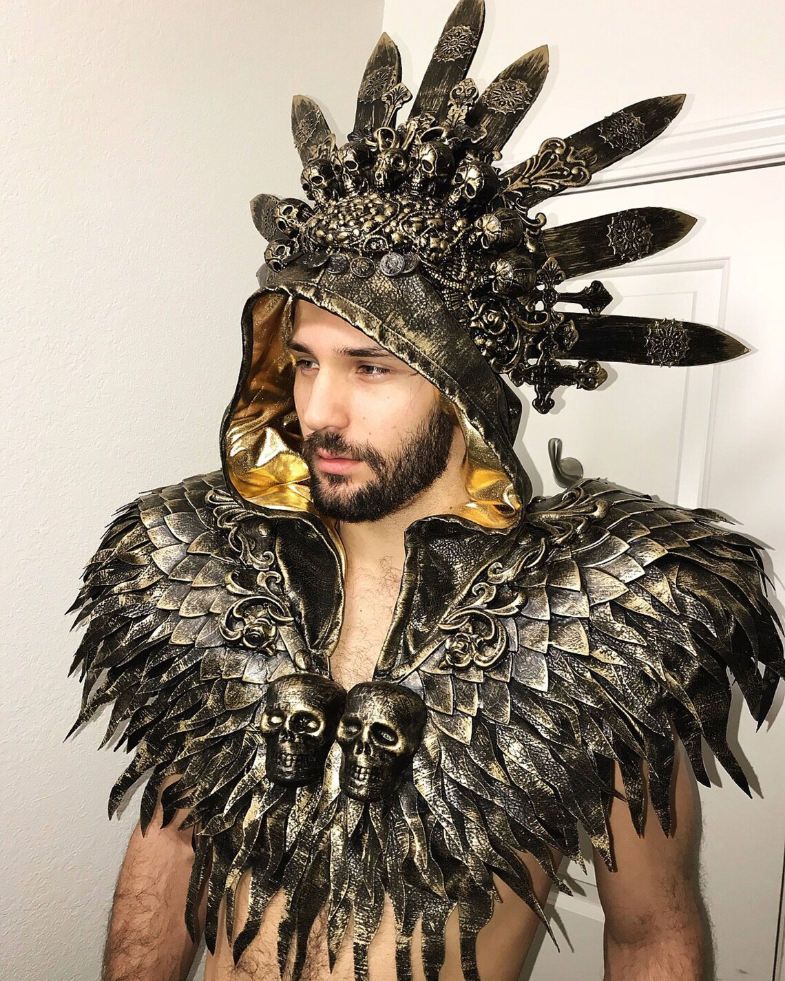 Apocolyptic Skull Filigree Cross Crown Armor Headpiece - Etsy