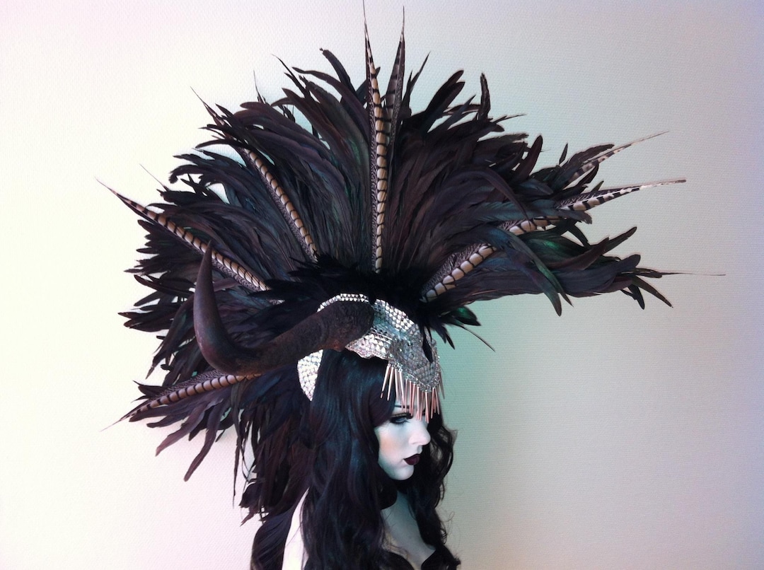 MADE TO ORDER Voodoo Feather Horn Headdress - Etsy