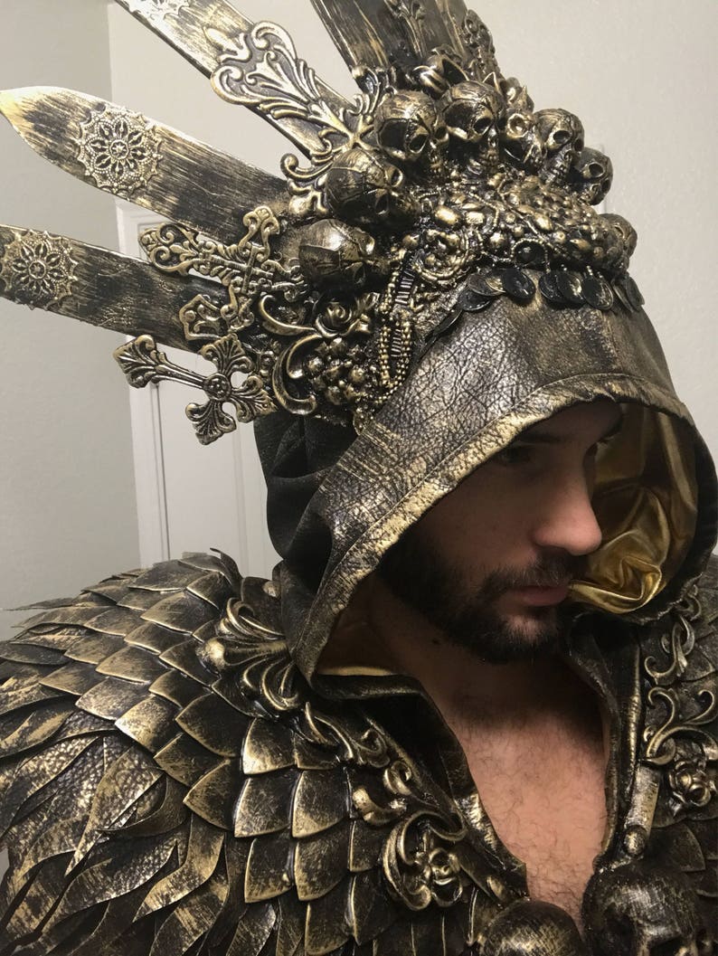 Apocolyptic Skull Filigree Cross Crown Armor Headpiece - Etsy