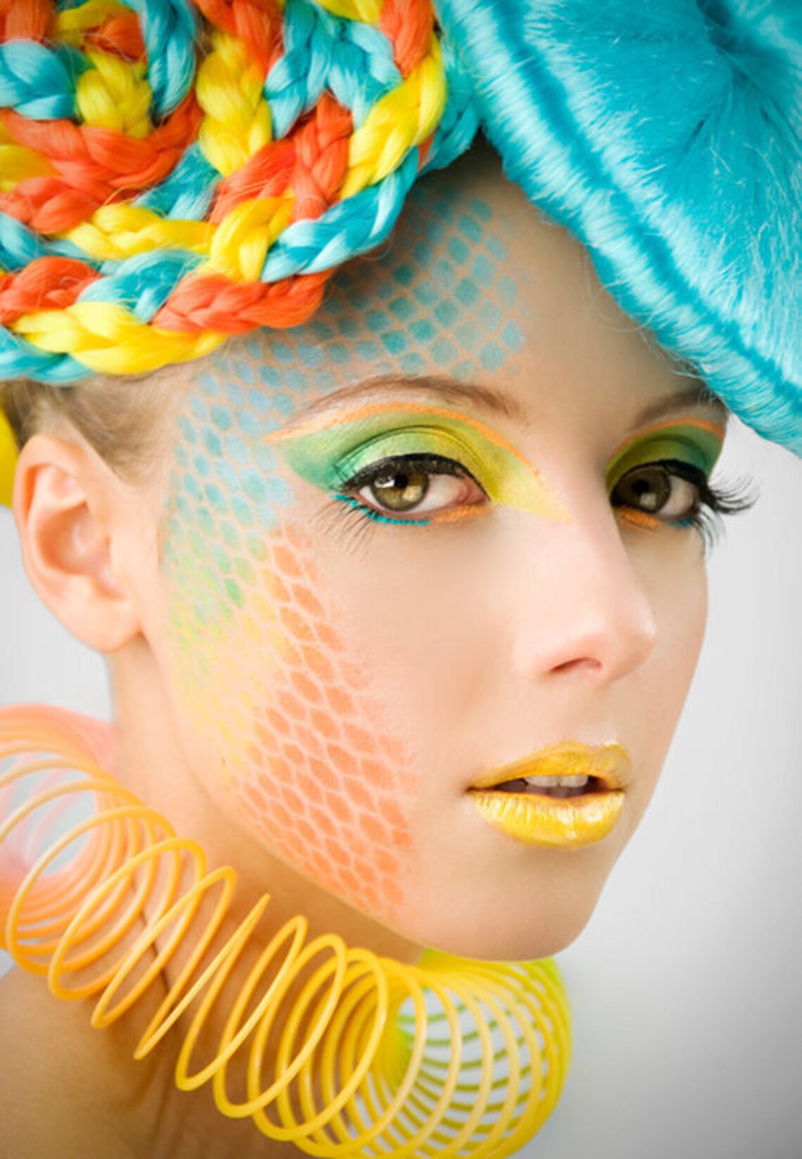 Colorful Disco Braided Headdress Headpiece Burning Man Festival Clown ...