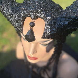 READY TO SHIP Horns and Bones Black Headdress Headpiece - Etsy