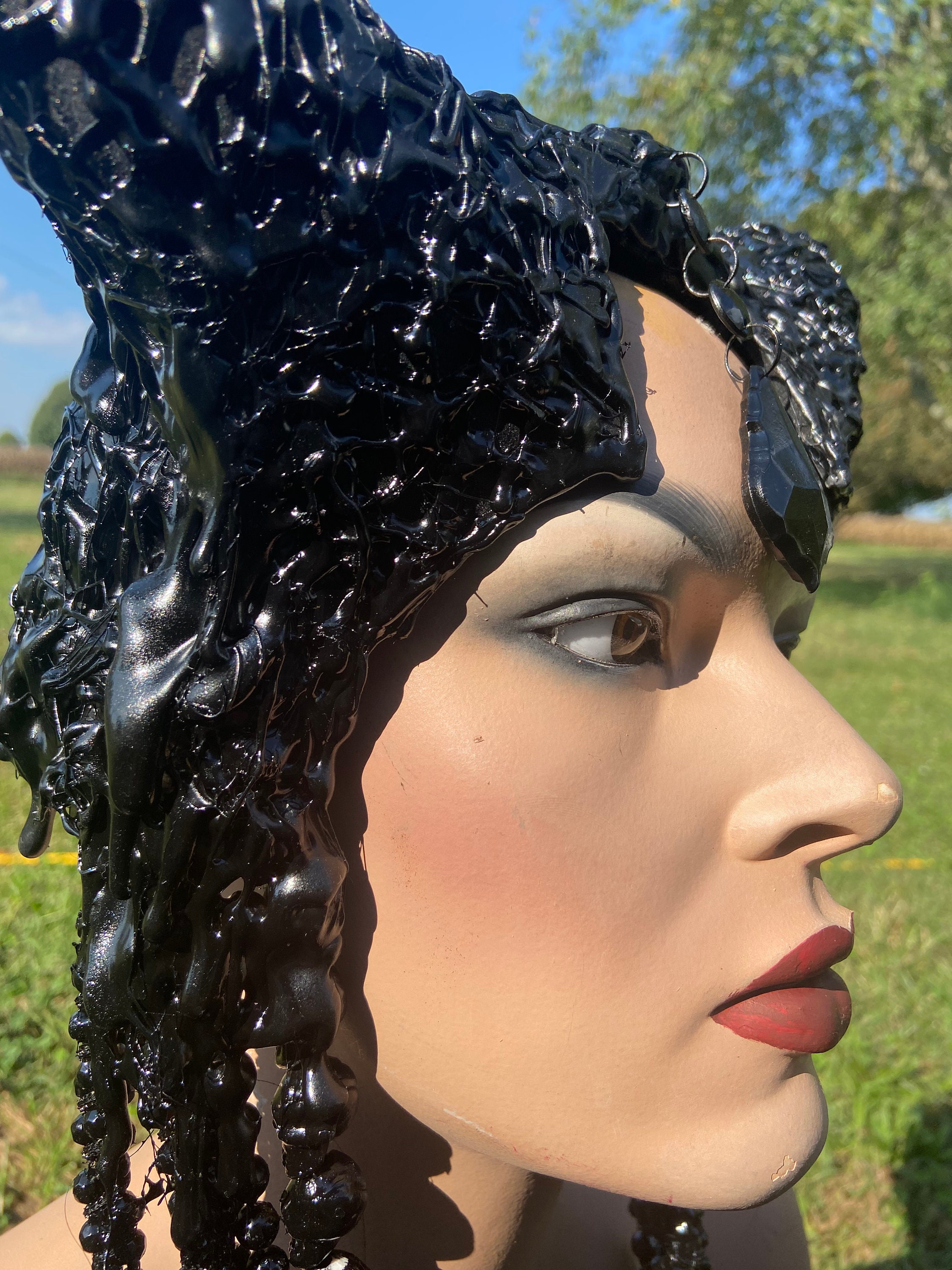 READY TO SHIP Horns and Bones Black Headdress Headpiece - Etsy