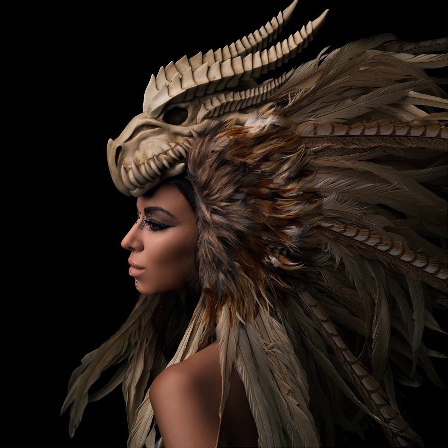 MADE TO ORDER Dragon Warrior Feather Mohawk Headdress - Etsy