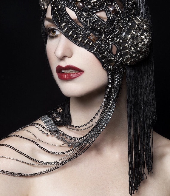 MADE TO ORDER Couture Mask Rhinestone Studded Beaded Chain - Etsy