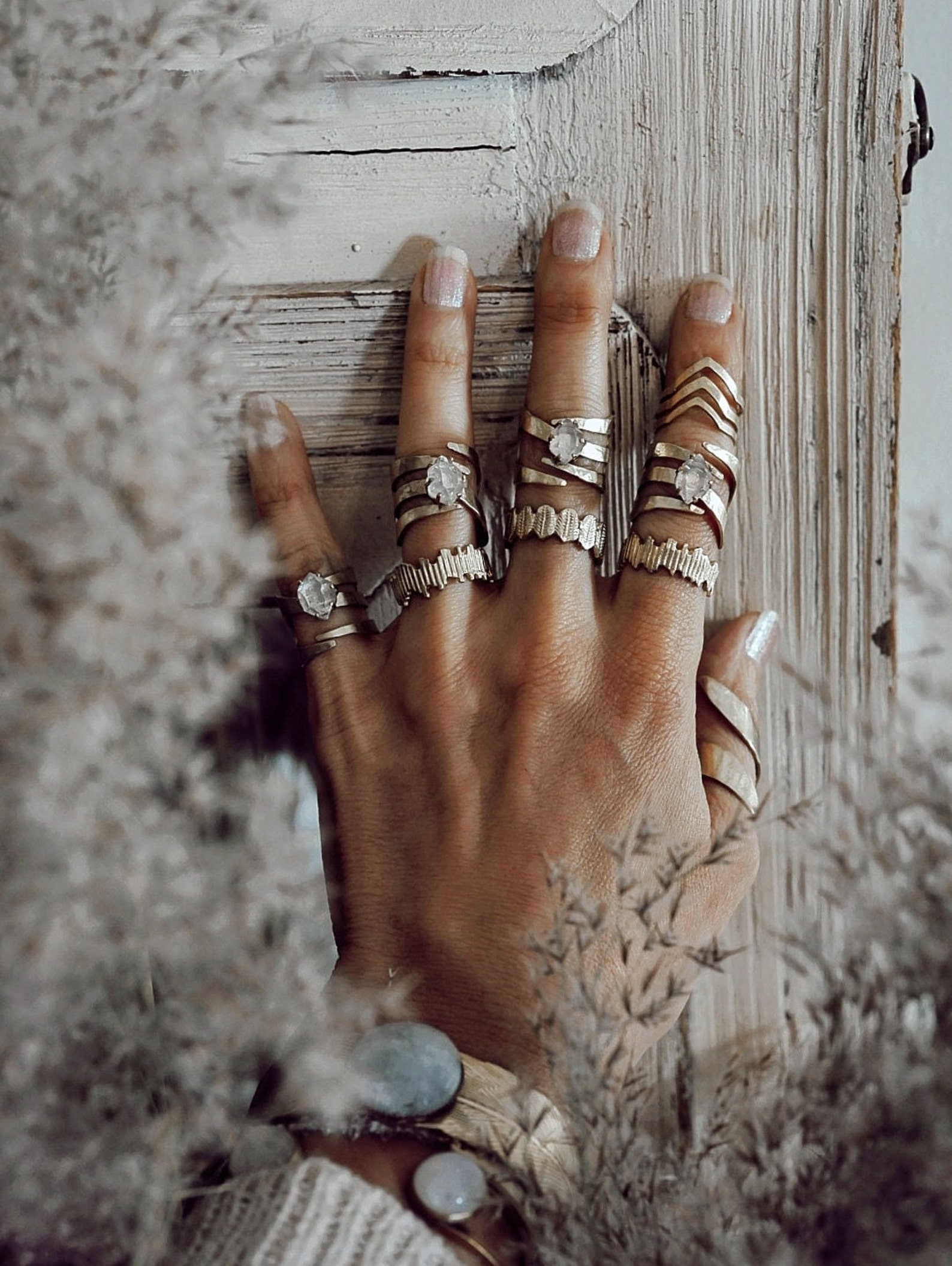 HERKIMER DIAMOND FLAMES Wrap Ring Raw Stone Rings Fine - Etsy