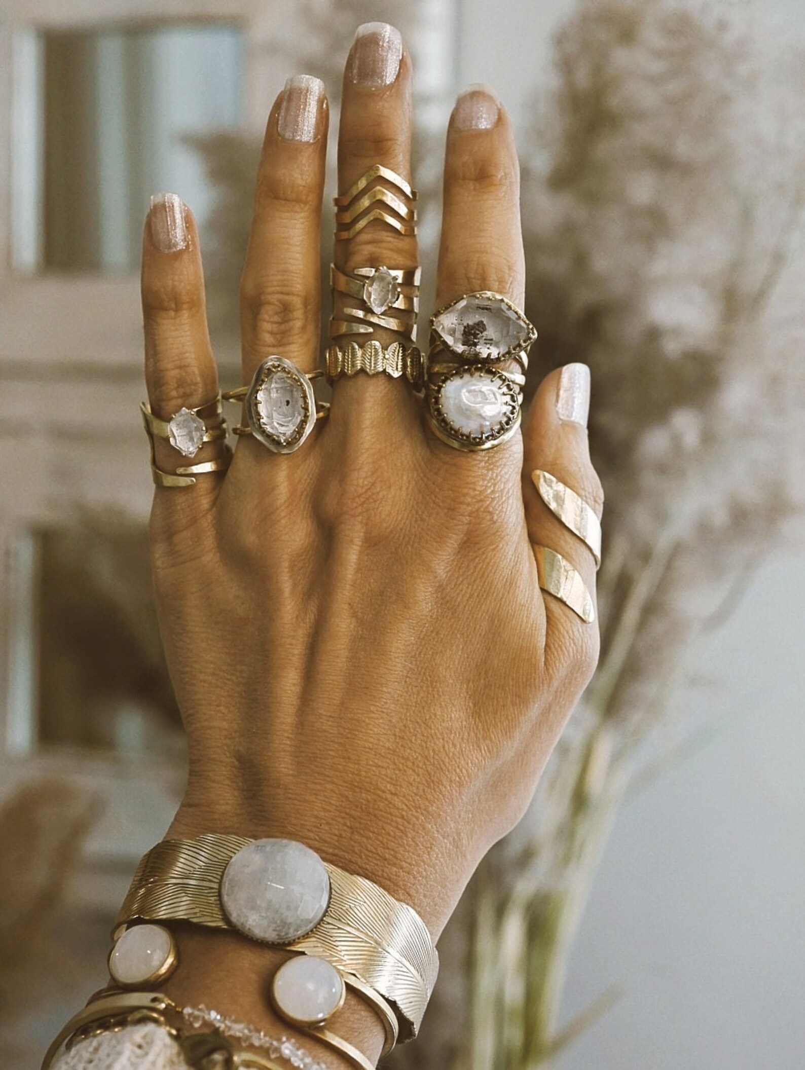 HERKIMER DIAMOND FLAMES Wrap Ring Raw Stone Rings Fine - Etsy