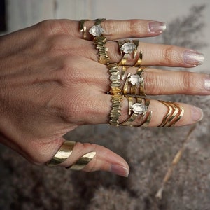 HERKIMER DIAMOND FLAMES Wrap Ring, Raw Stone Rings, Fine Bohemian Rings - Etsy