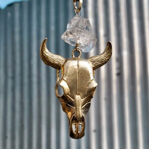 Herkimer Diamond Longhorn Pendant Necklace - Etsy