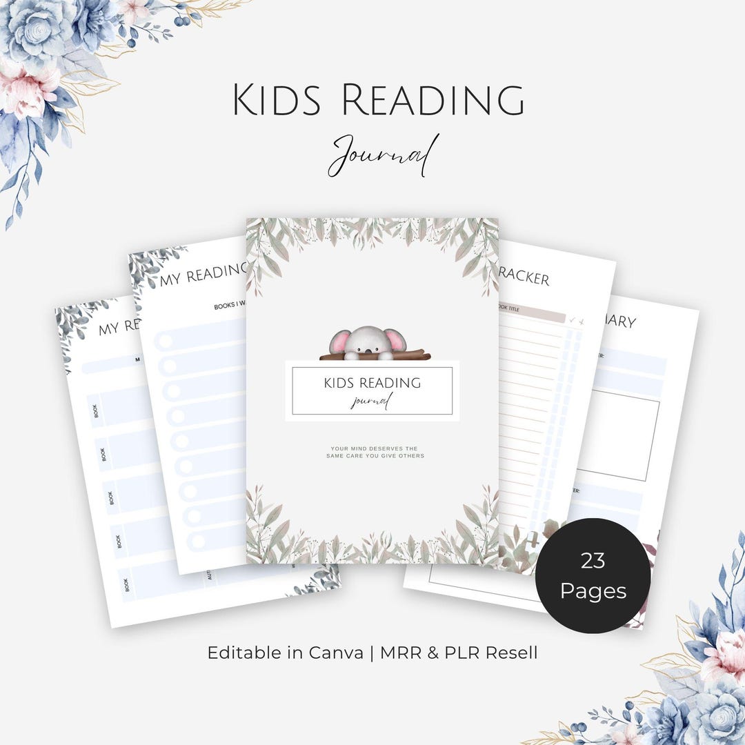 Kids Reading Journal | Canva Template | Children's Book Tracker ...