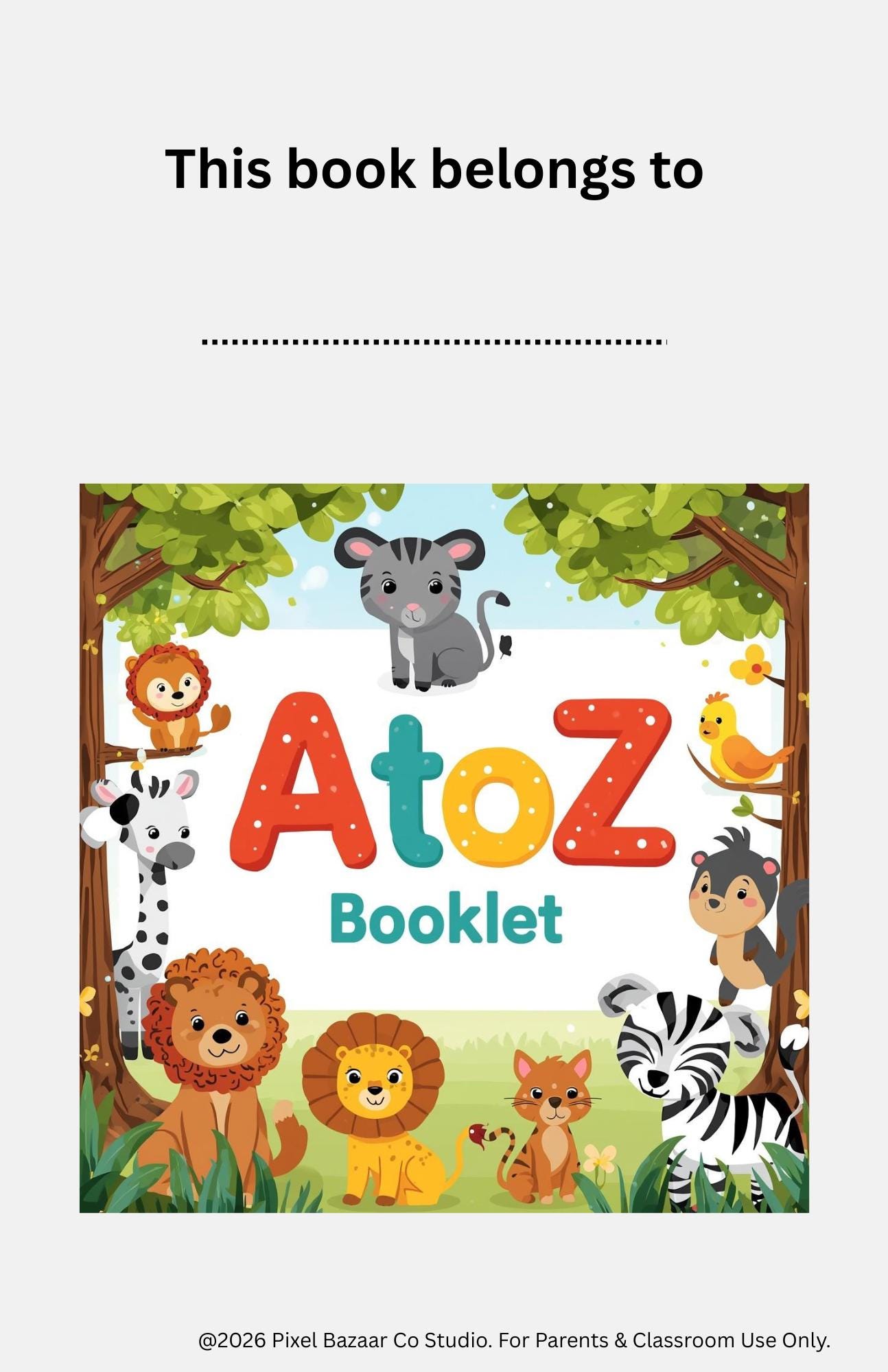 Printable A-Z Alphabet Preschool Booklet, Letter Tracing & Handwriting ...