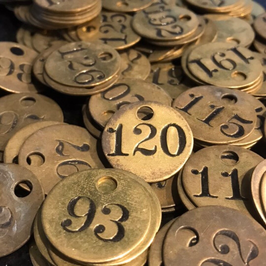Brass Number Tags 10 Pcs Metal Number Tag Brass Round Disc Hotel Room ...