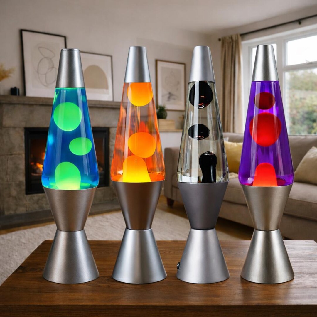 Unique Retro Lava Lamp Colorful Wax Lamp Aluminum Glass Bedside Lamp ...
