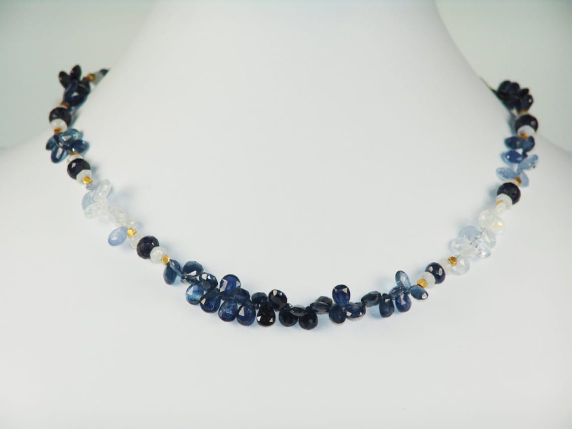 Pale to Deep Blue Iolite Necklace - Etsy