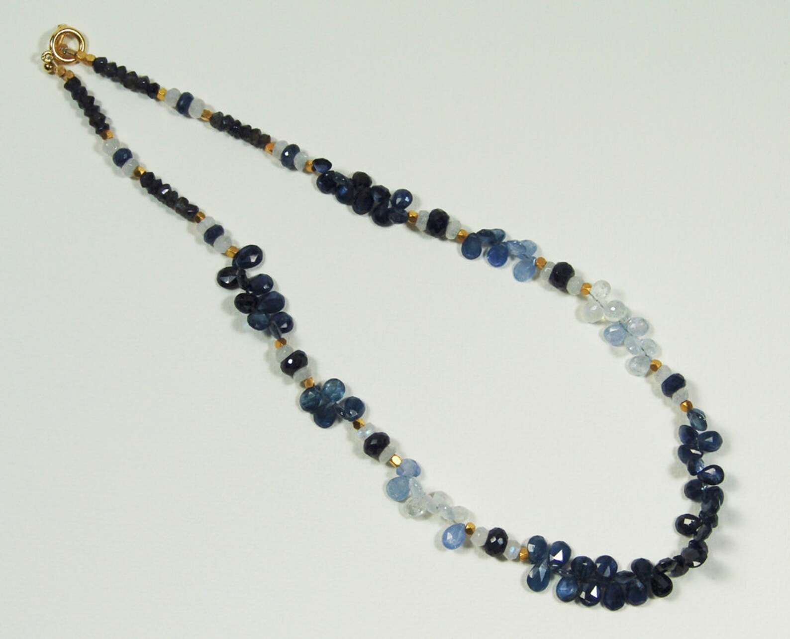 Pale to Deep Blue Iolite Necklace - Etsy