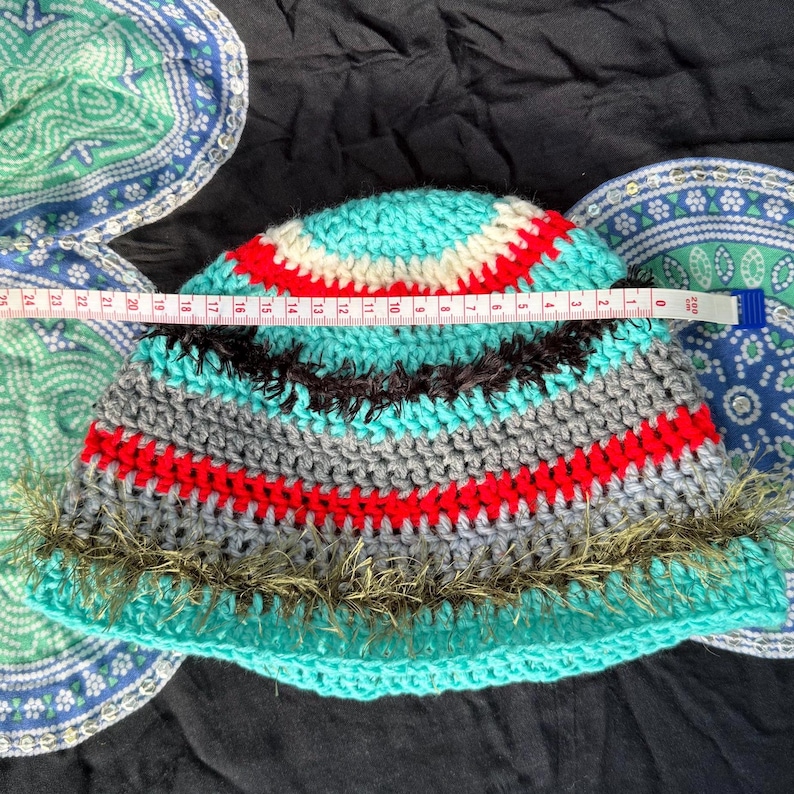 Handmade Multicolor Chunky Crochet Hat, Streetwear Inspired, One of a ...