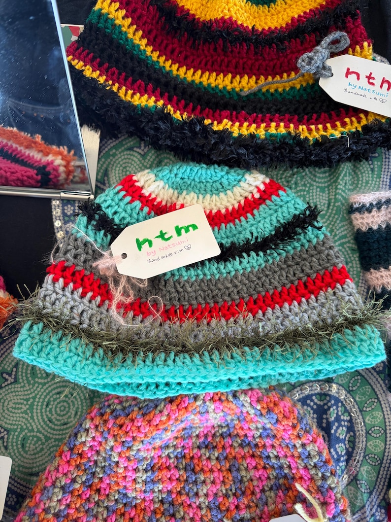 Handmade Multicolor Chunky Crochet Hat, Streetwear Inspired, One of a ...