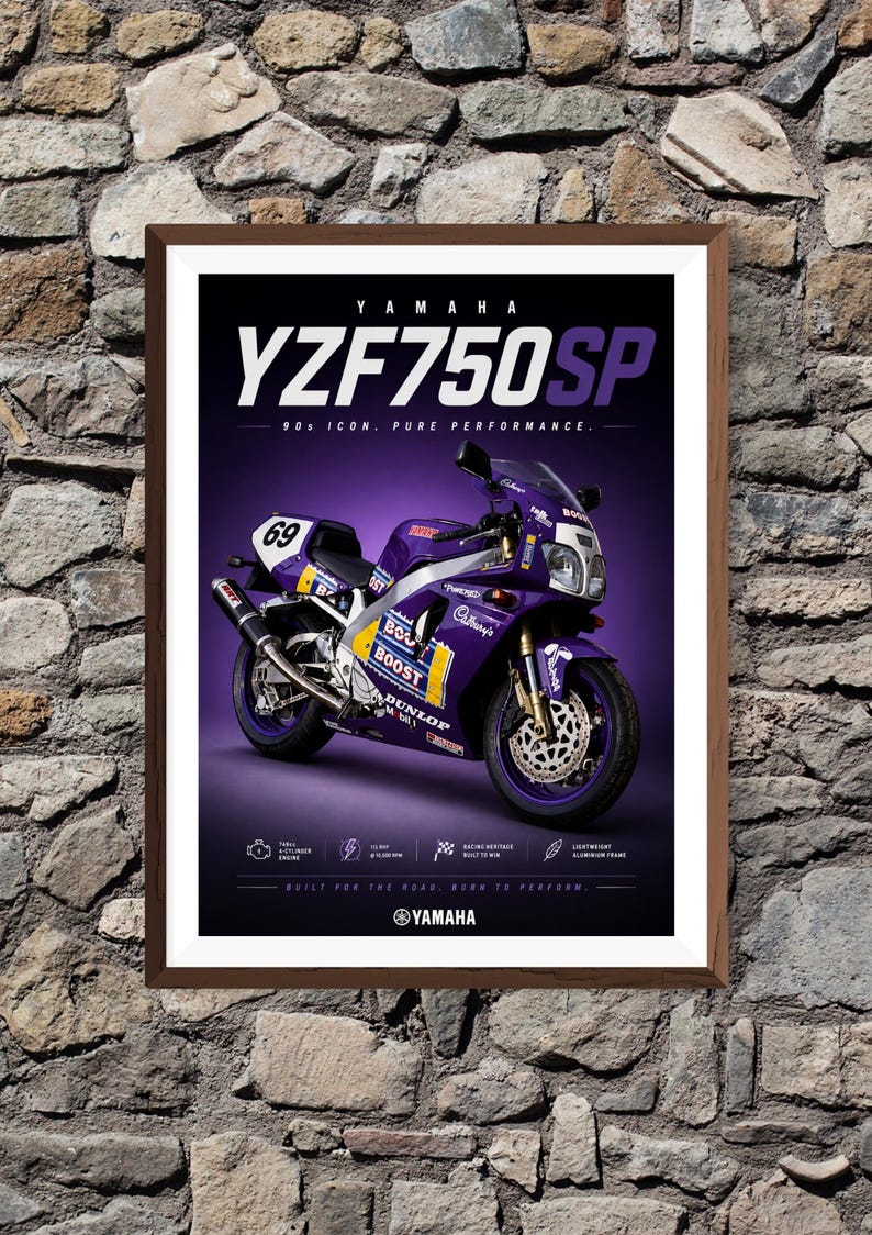 Yamaha YZF750SP Poster – 90s Cadbury Boost Superbike Wall Art - Etsy UK