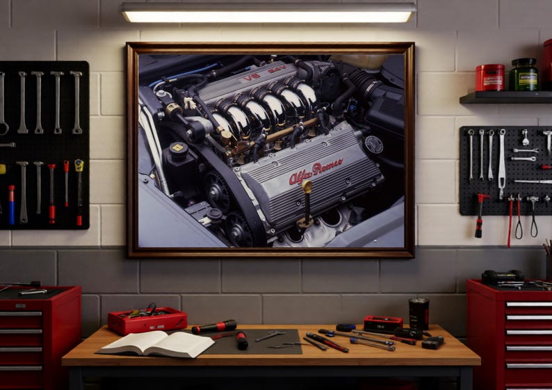 Alfa Romeo V6 Engine Poster – Italian Performance Car Art (24V) - Etsy