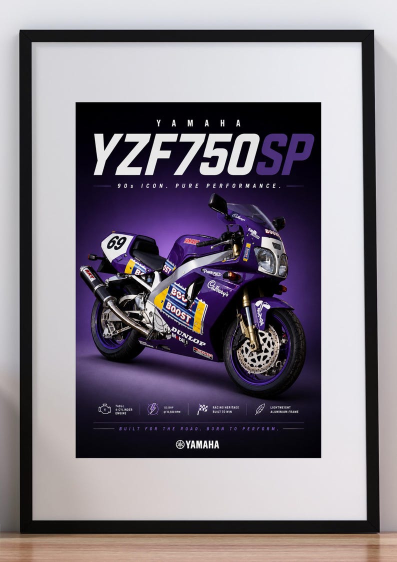 Yamaha YZF750SP Poster – 90s Cadbury Boost Superbike Wall Art - Etsy UK