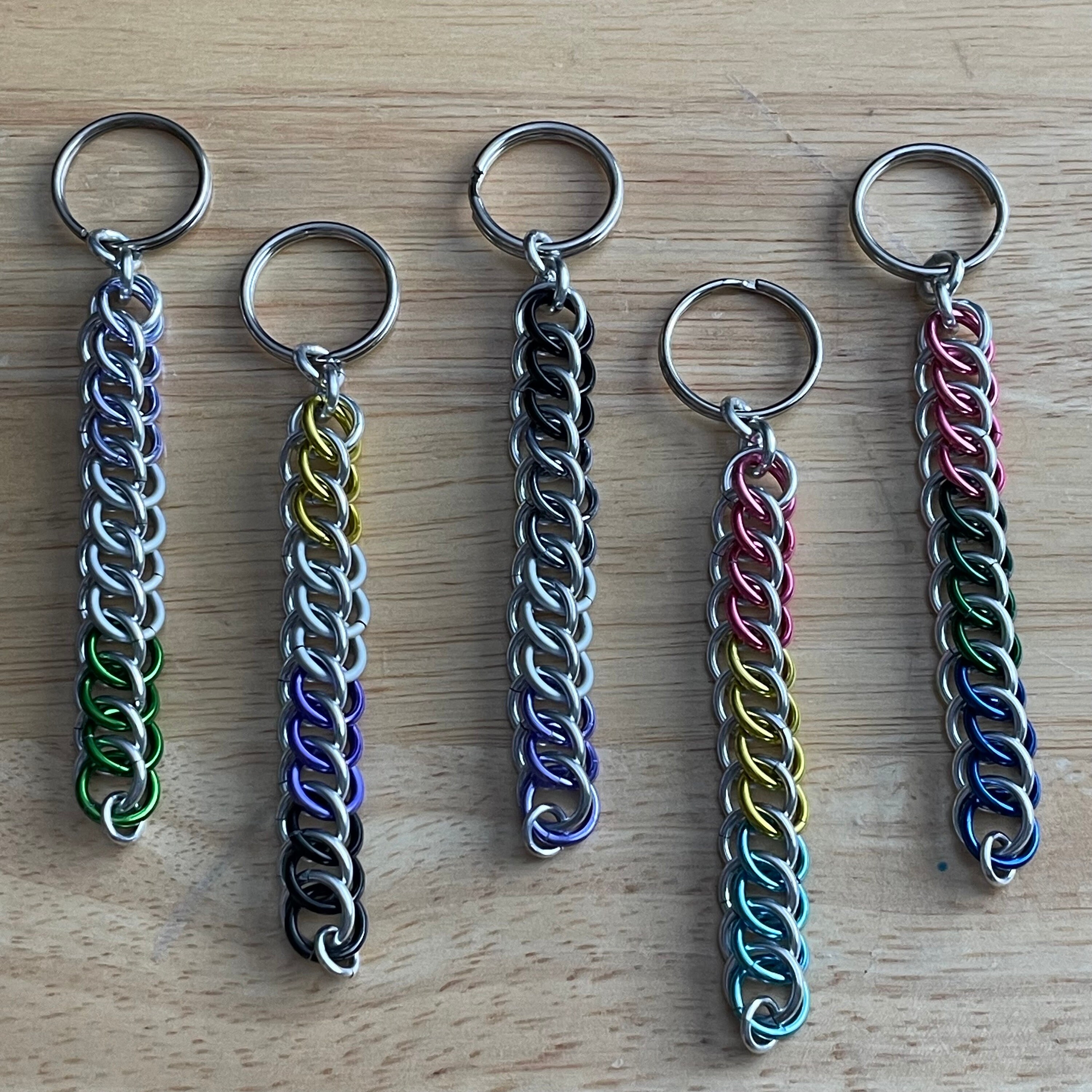 3.75 LGBTQ Pride Half Persian Chainmail Keychain - Etsy