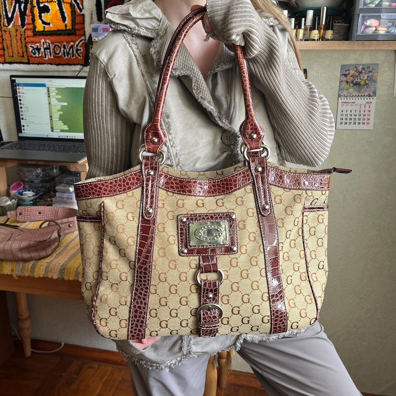 Guess Monogram Handbag - Etsy
