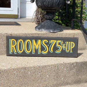 ROOMS Sign/antique Reproduction/guest Room Art/farmhouse Style Sign ...