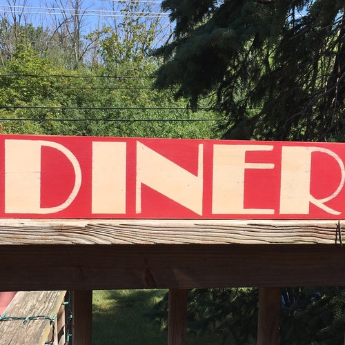 Retro Diner Sign/red Sign/hand Painted Sign/kitchen Art/retro - Etsy