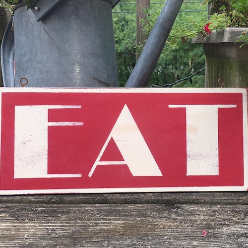 Retro DINER Sign/hand Painted/red Sign/kitchen Art/vertical - Etsy