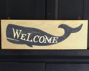 Whale Welcome Sign - Etsy