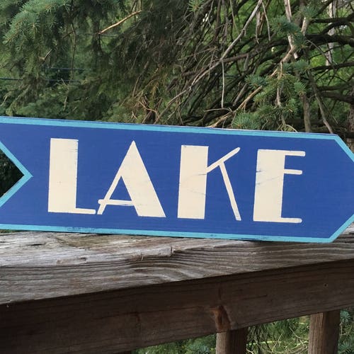 Lake Arrow Sign | Etsy