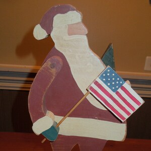 Folk Art Santa Claus/wooden Santa Claus/patriotic Santa/santa Claus on ...
