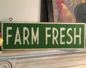 FARM FRESH sign/hand painted sign/green sign/vintage style | Etsy