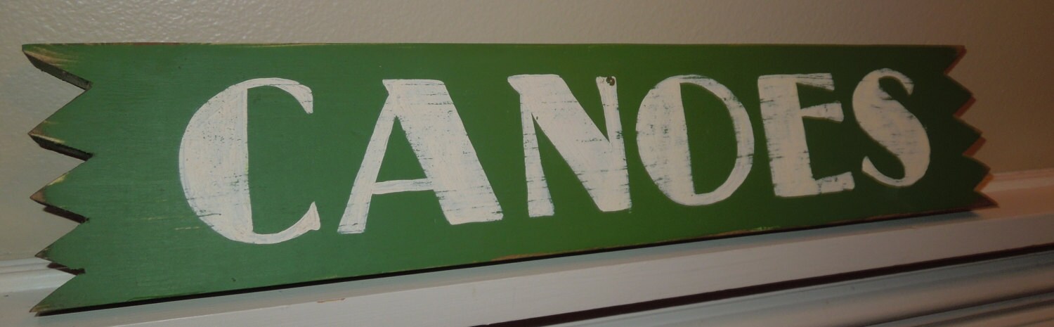 CANOES Sign/rustic Sign/retro Saw Tooth Sign/hand Painted Green Sign ...