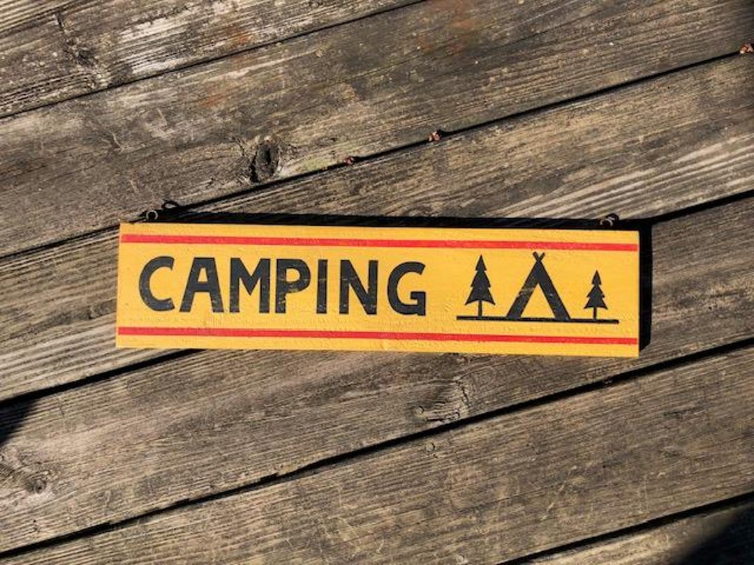 Rustic CAMPING Antique Reproduction Sign/hand Painted Sign/koa Style ...