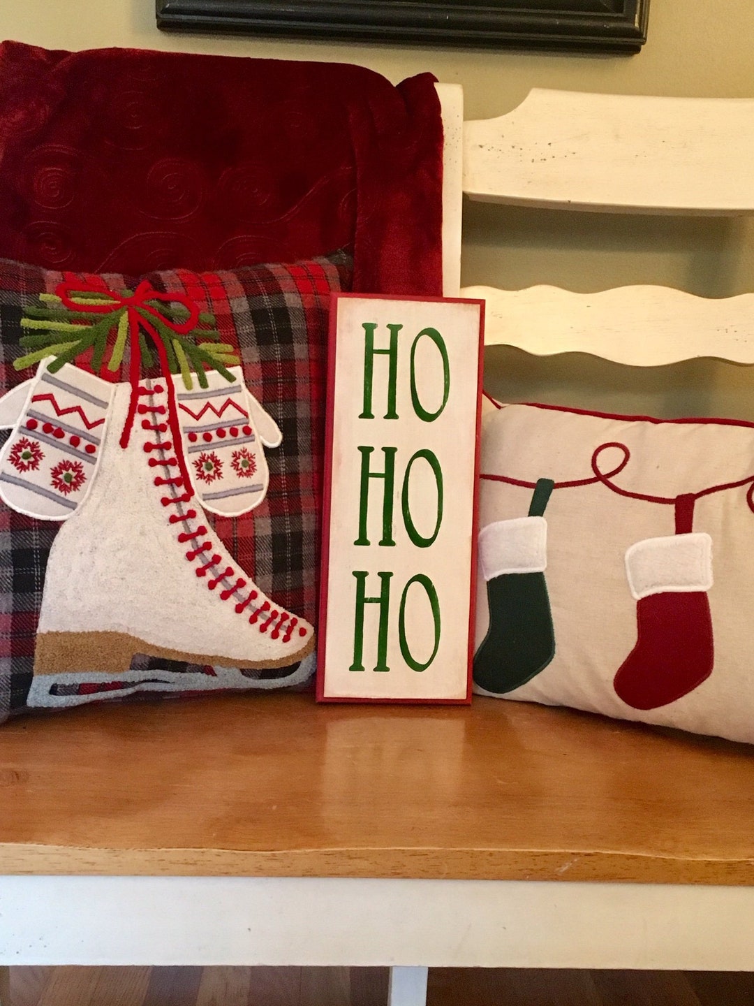 HO HO HO Sign/christmas Sign/rustic Christmas Decor/farmhouse Style ...