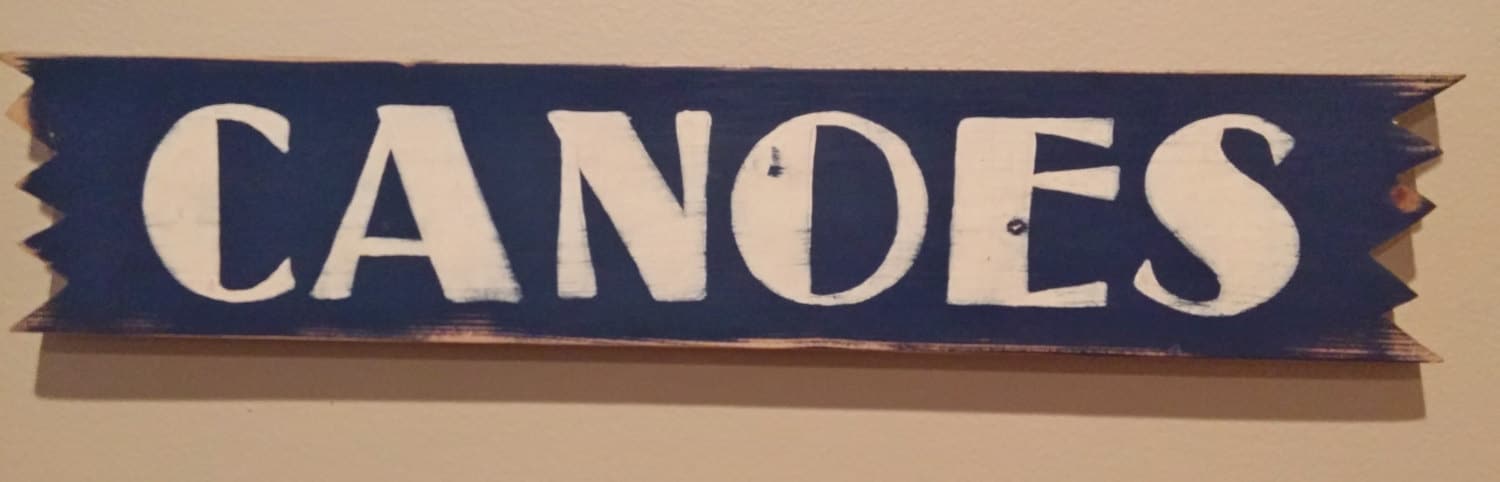 CANOES Sign/rustic Sign/retro Saw Tooth Sign/hand Painted Green Sign ...