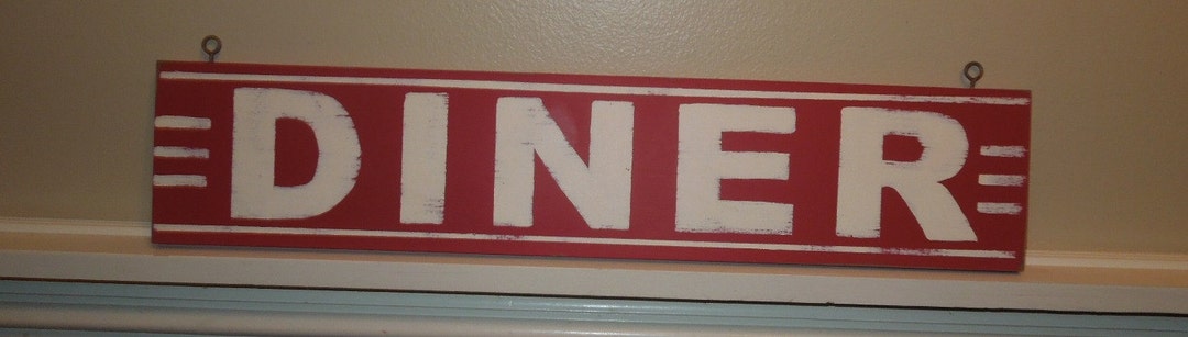 Retro Diner Sign/red Sign/hand Painted Sign/kitchen Art/retro Style ...