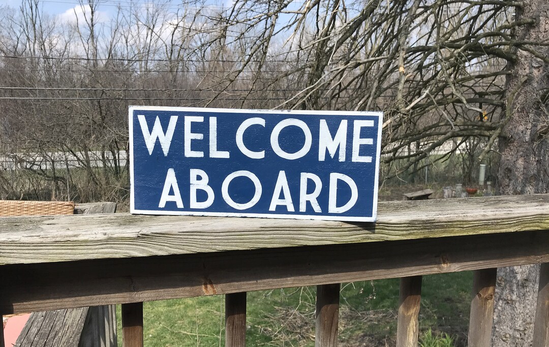 WELCOME ABOARD Sign/cottage Decor/nautical Decor/lakehouse Decor/retro ...